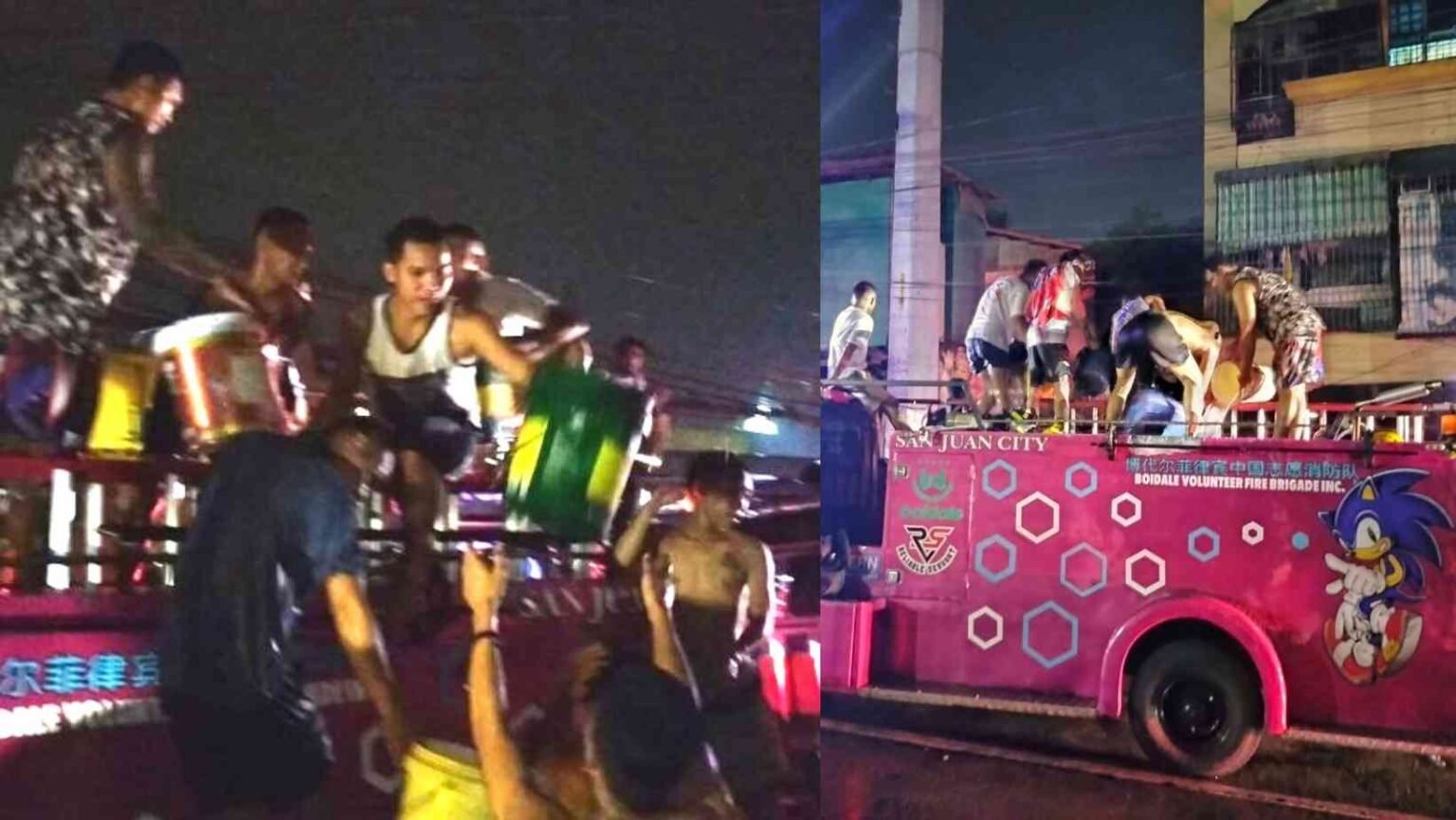 Bayanihan water bucket relay helps volunteer firefighters put out ...